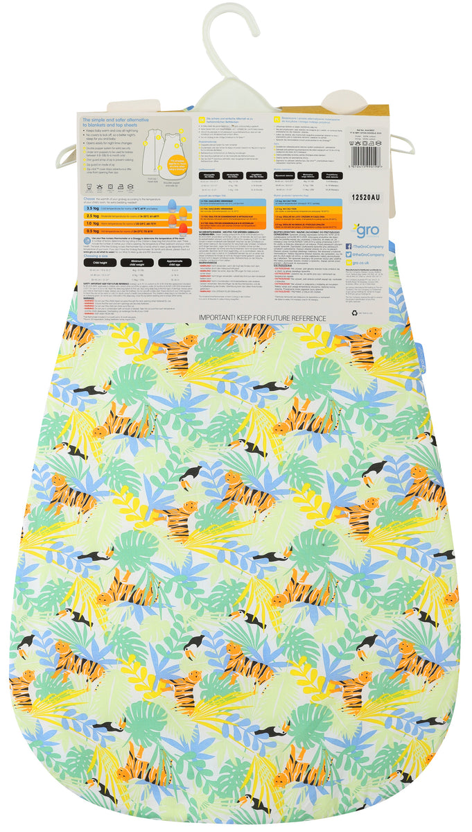 Grobag Baby Sleeping Bag Size 6-18 Months - 2.5 Tog Tiger Tastic Desig ...